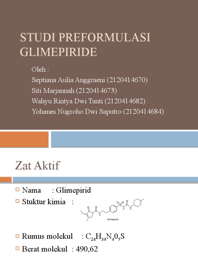 Studi Preformulasi Glimepiride | PDF