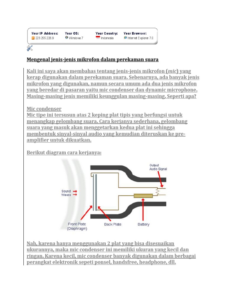 Mengenal Jenis Mikrofon | PDF