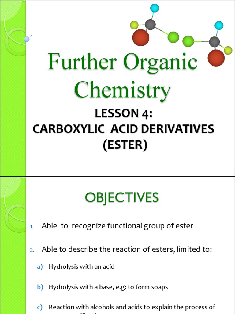 Synthesis and Reactions of Carboxylic Acid Derivatives | PDF | Ester ...