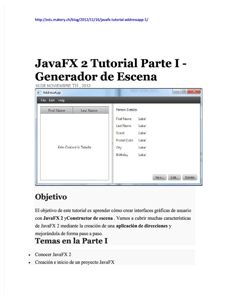 Javafx 2 Tutorial | PDF | Modelo – Vista – Controlador | Java (lenguaje ...