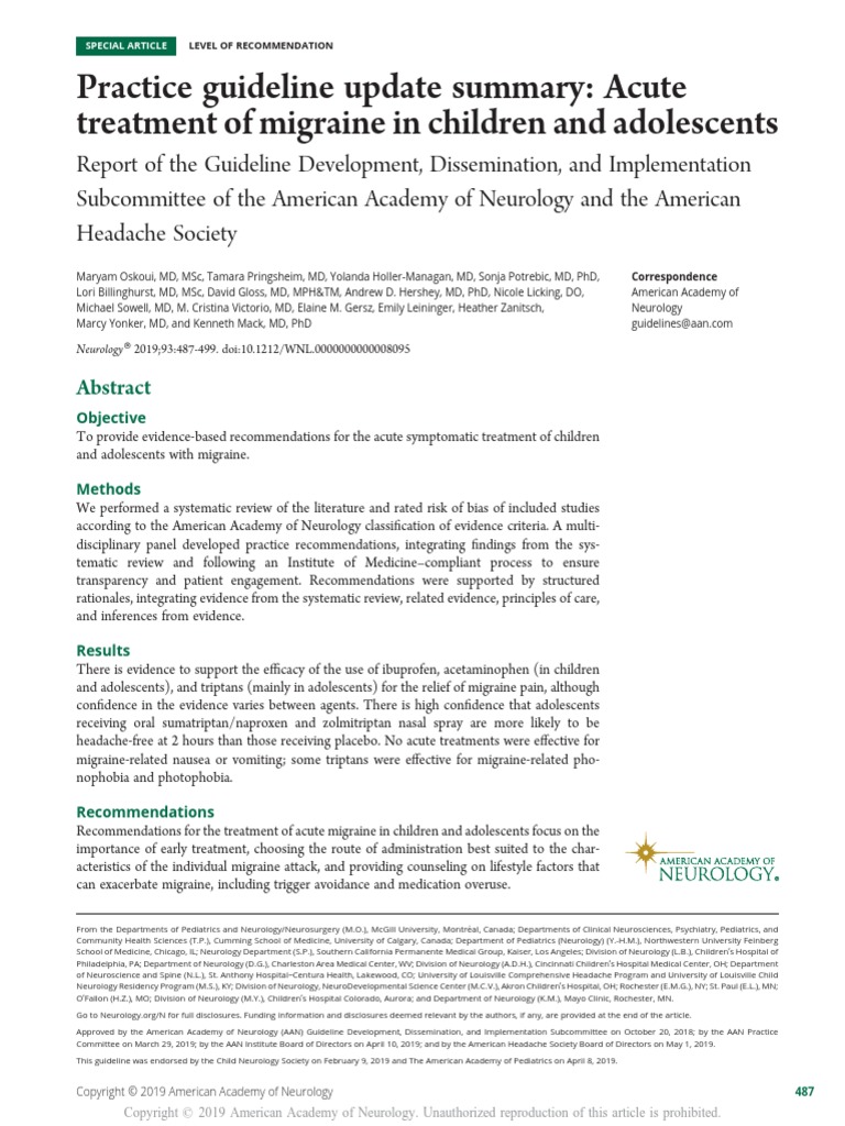 MOCA PEDS 2021 Required Reading | PDF | Migraine | Headache
