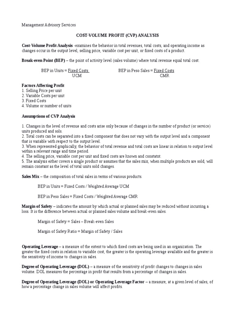MAS 03 CVP Analysis | PDF | Management Accounting | Financial Accounting