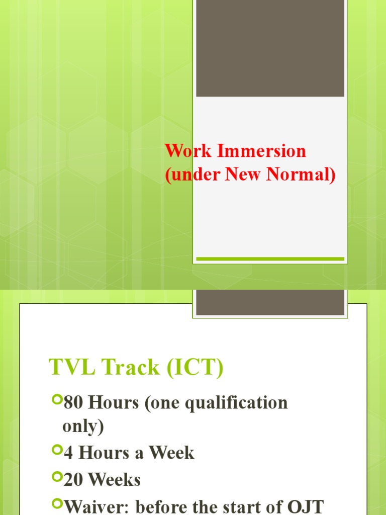 Work Immersion Orientation | PDF