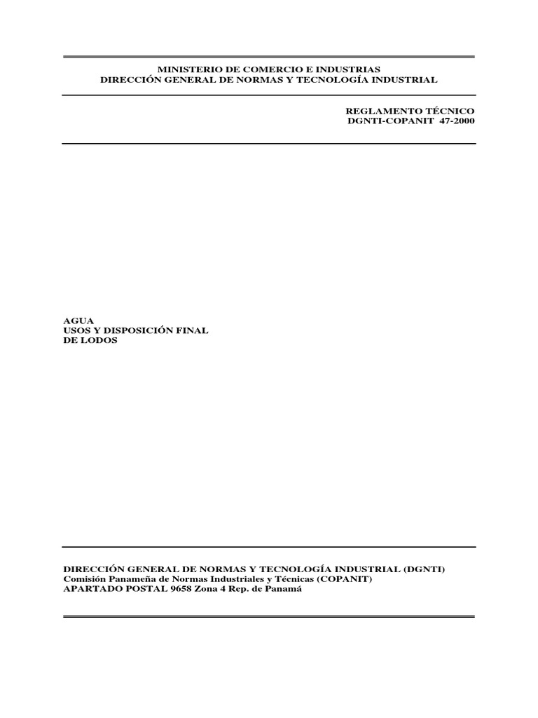 Reglamento Técnico DGNTI-COPANIT 47-2000 | PDF | Fertilizante ...