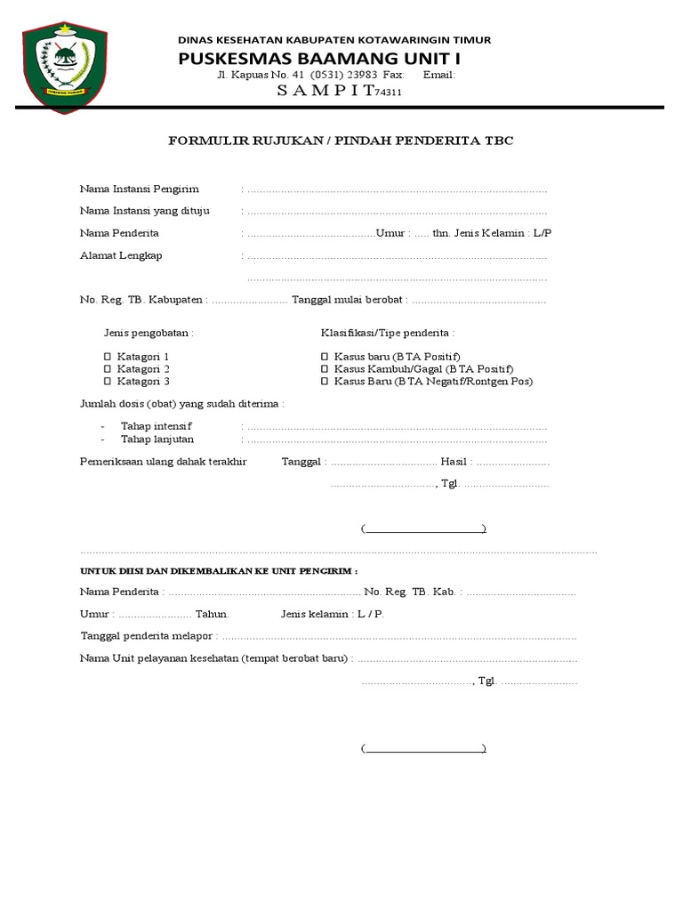 Formulir Rujukan TBC | PDF