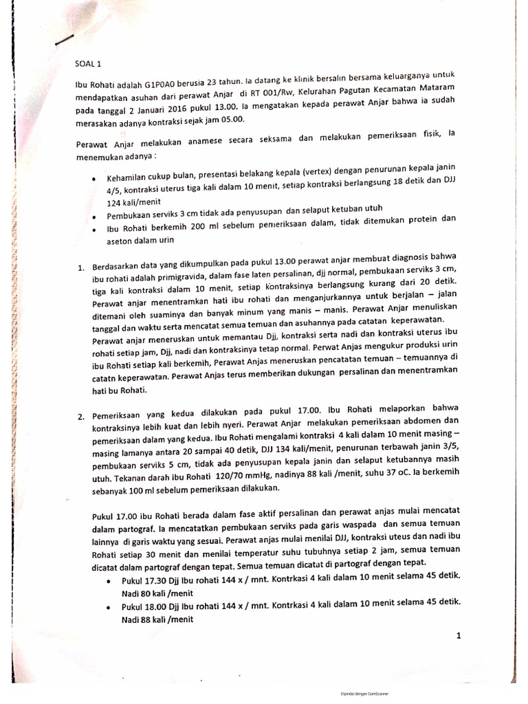 Soal Partograf Maternitas | PDF