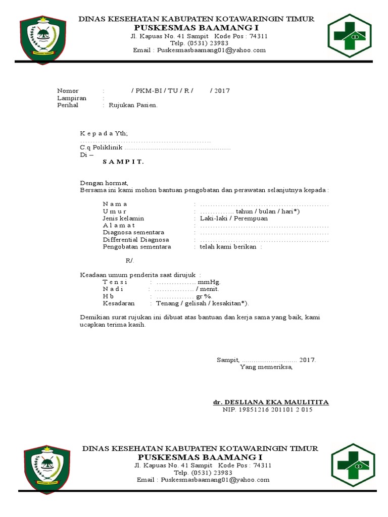 Format Rujukan Pasien | PDF