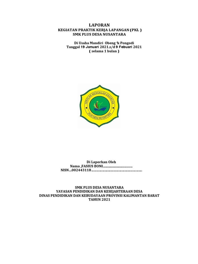 A Month of Experience: A PKL Report from SMK Plus Desa Nusantara | PDF