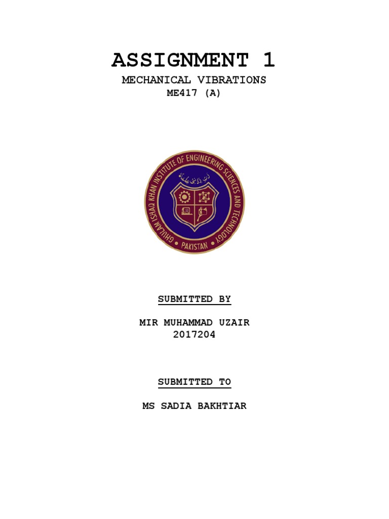 Assignment 1: Mechanical Vibrations | PDF