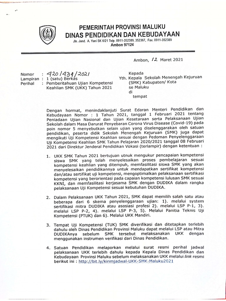 Pedoman UKK SMK 2020/2021 di Masa Pandemi | PDF | Pengelolaan Keuangan & Uang | Teknologi & Rekayasa