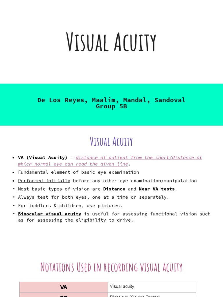 Visual Acuity | PDF | Visual Acuity | Vision