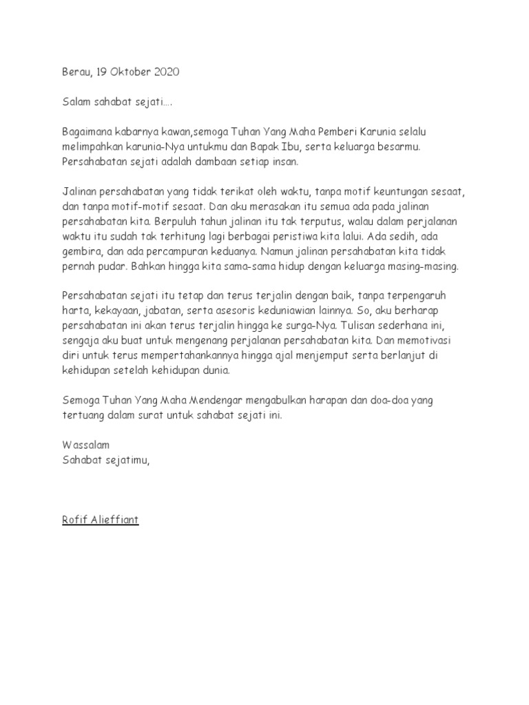 Surat Pribadi Untuk Sahabat Ku Pdf