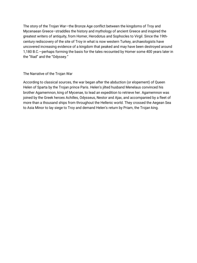 The Story of The Trojan War | PDF | Ethnopoetics | Ancient Greek Religion