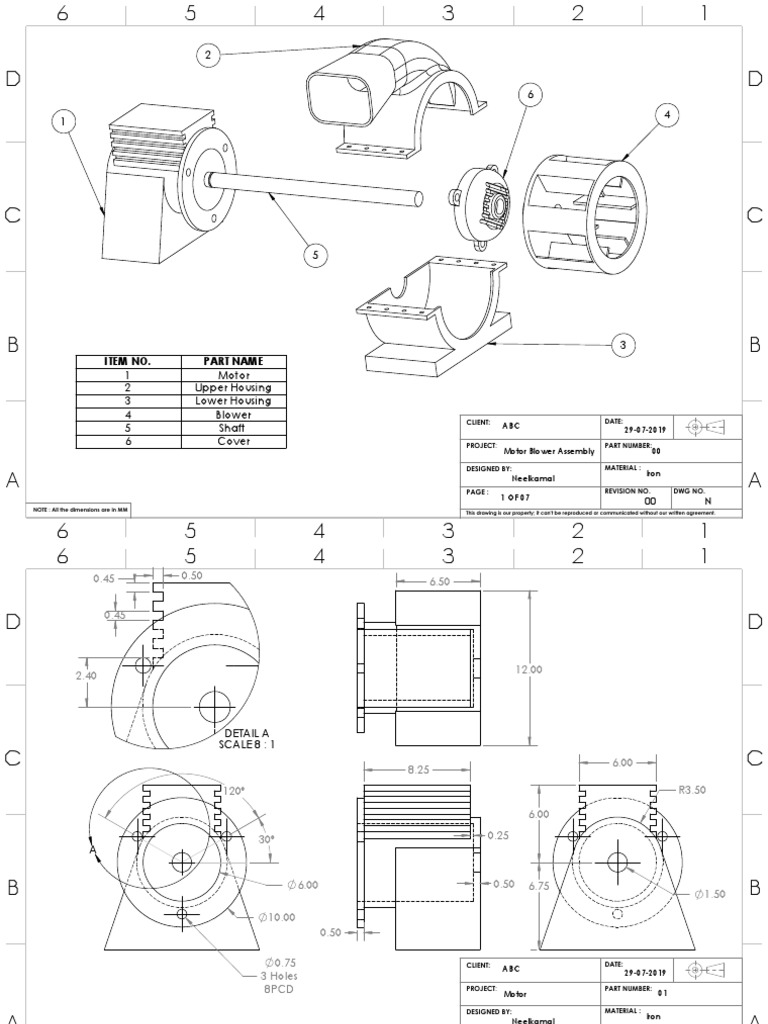 Whole Assembly of Motor Blower | PDF