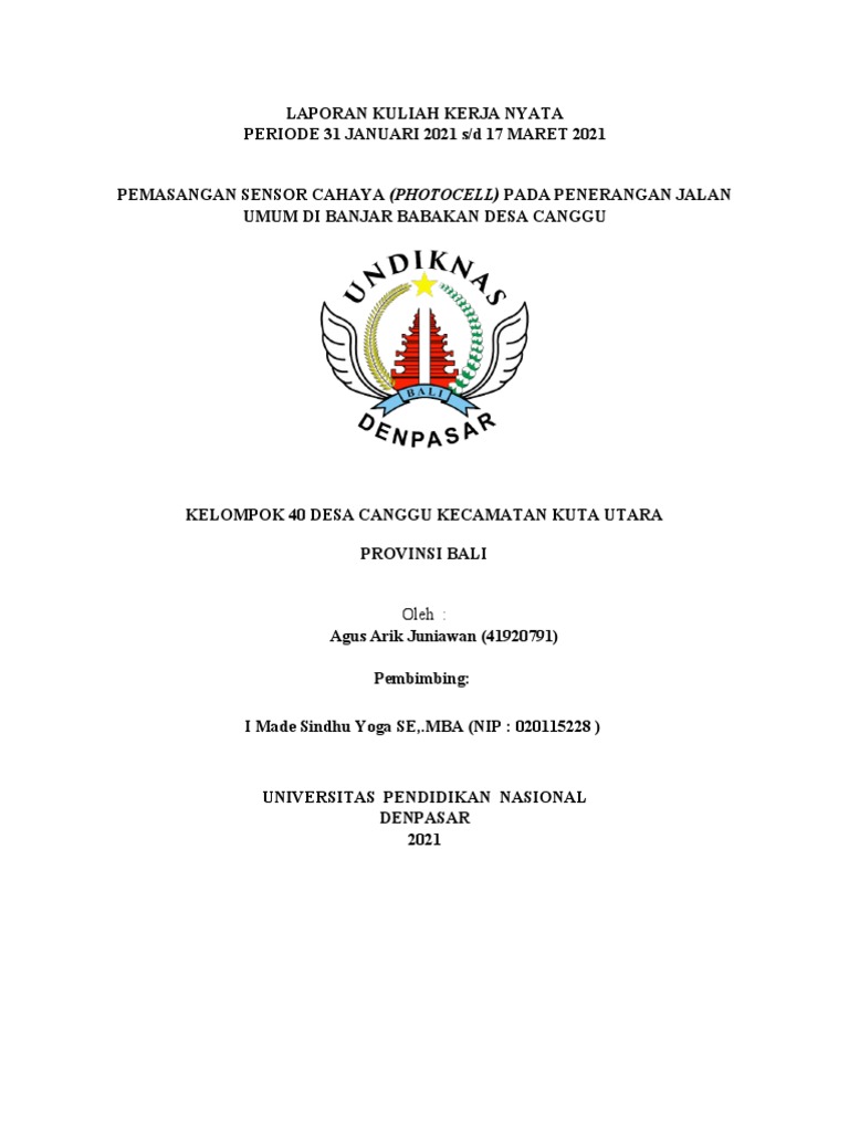 Laporan KKN - Agus Arik Juniawan | PDF