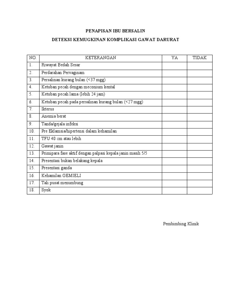Penapisan Dan Lembar Observasi | PDF