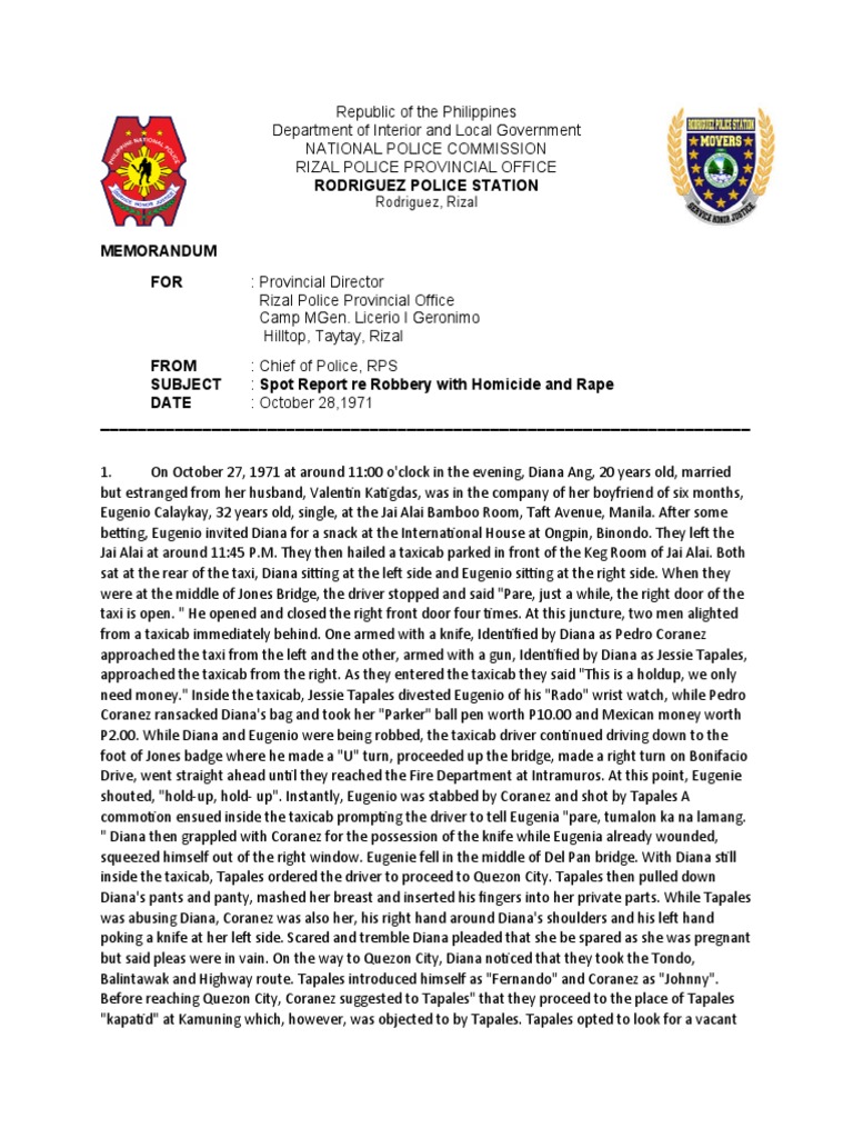 Tentative Spot Report | PDF | Violence