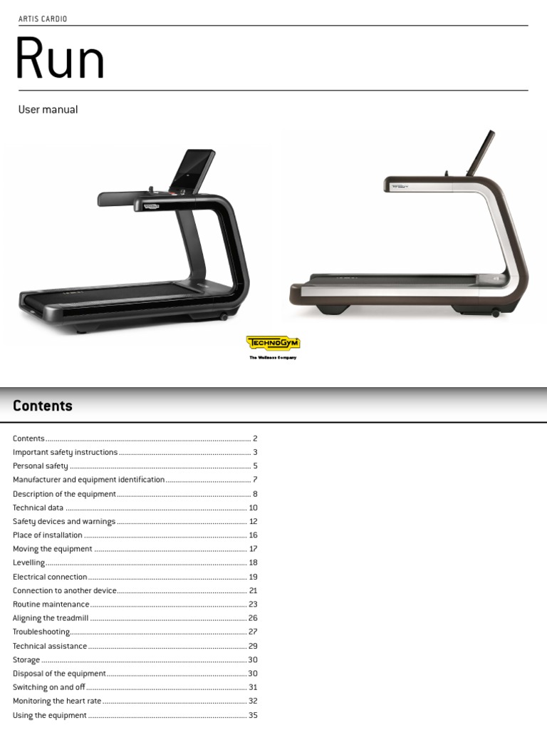 Technogym Artis Run User Manual | PDF | Electrical Connector | Ac Power ...