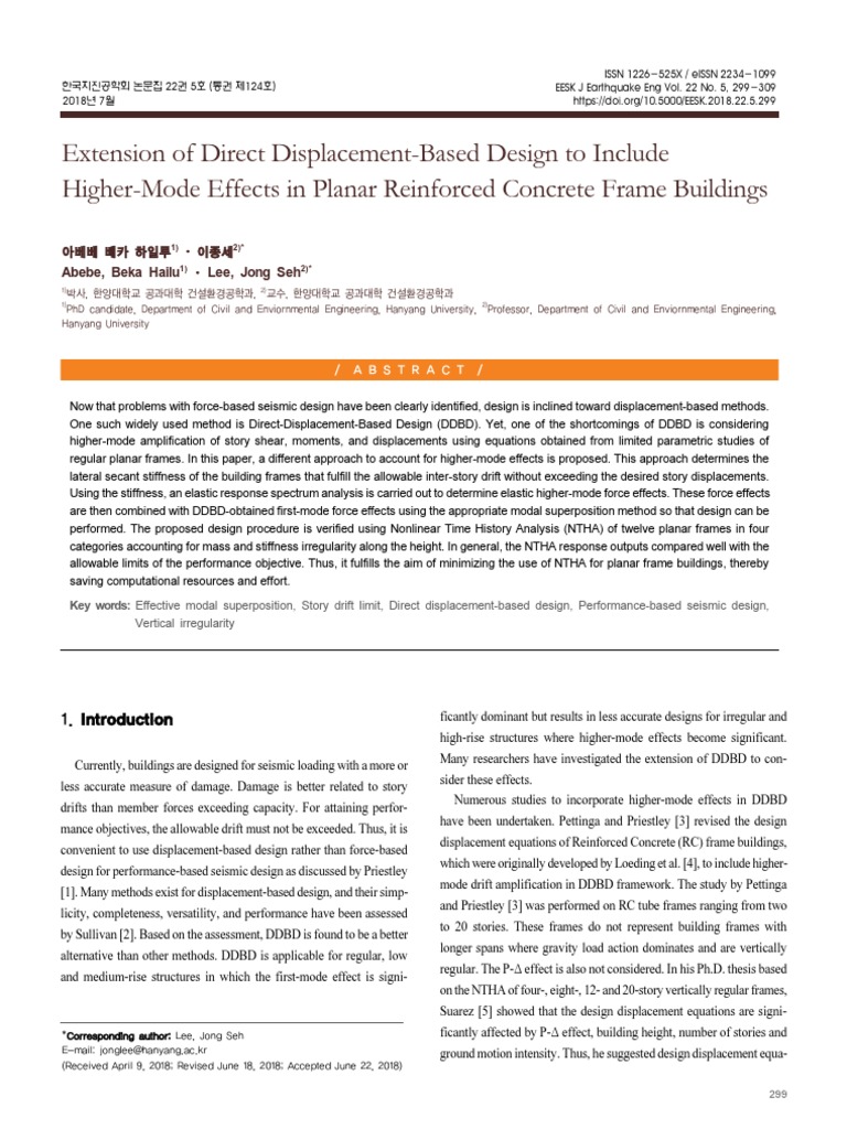 Extension of Direct Displacement-Based Design To Include Higher-Mode ...