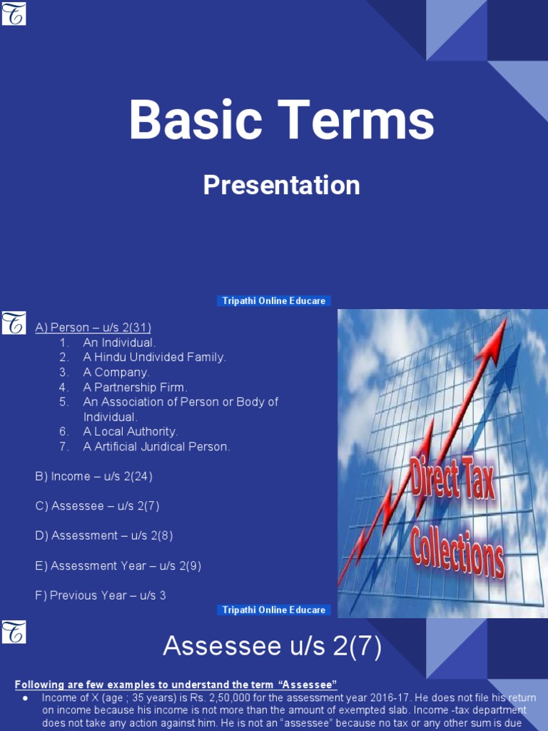 Understanding Key Income Tax Concepts: Definitions of Person, Income ...