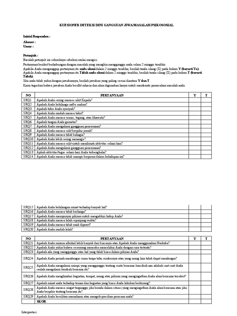 Instrumen Srq.29. Edit .Eka-Dikonversi | PDF