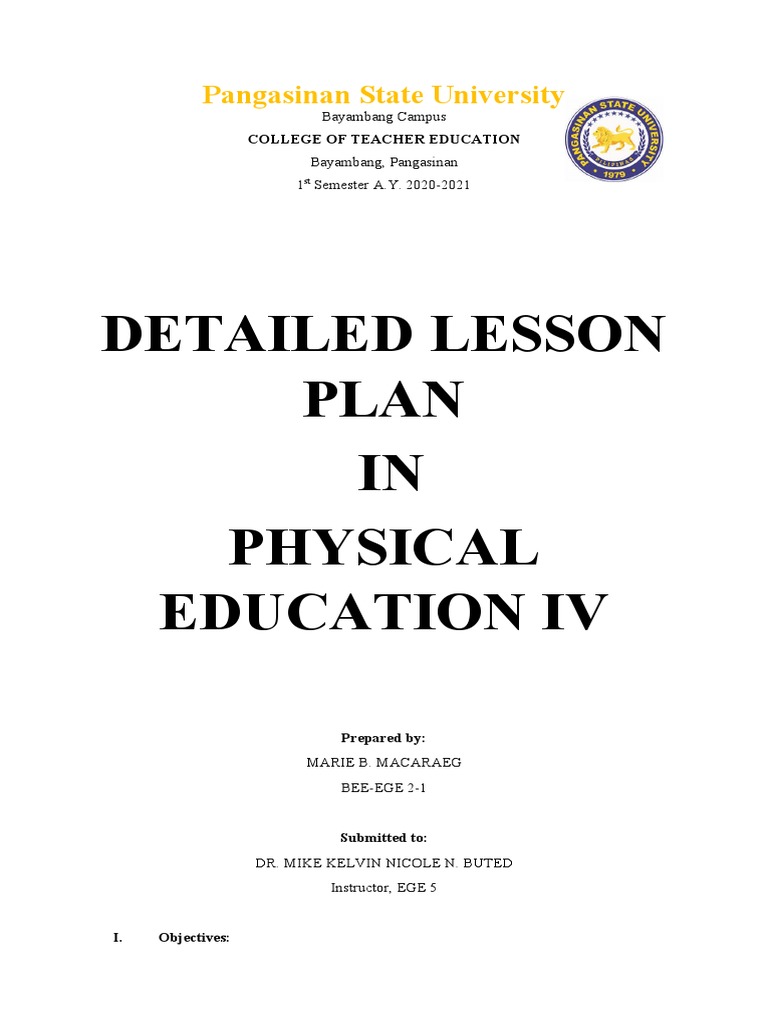 Detailed Lesson Plan - Physical Fitness - Macaraegmarie | PDF ...