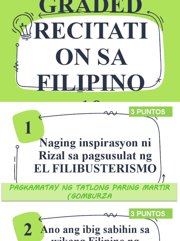 Yunit 4 Graded Recitation#1 Filipino 10 | PDF