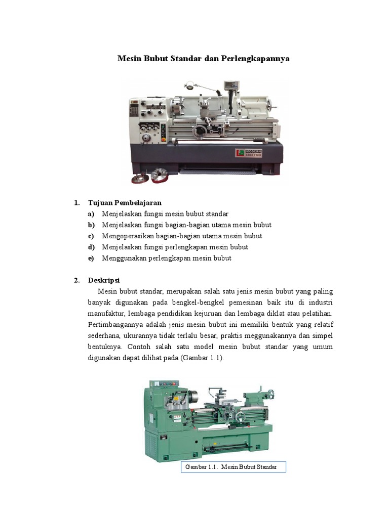 Fungsi dan Bagian Mesin Bubut Standar | PDF | Bisnis