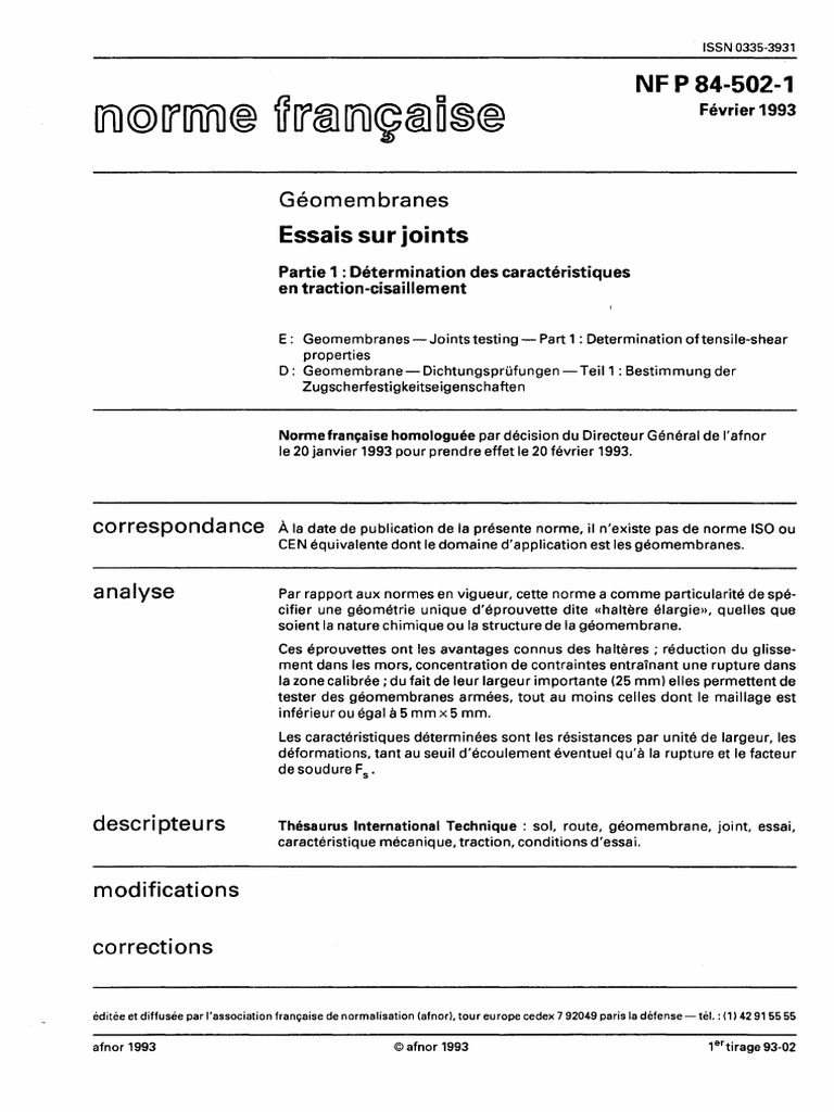 NF - P84 502 1 | PDF