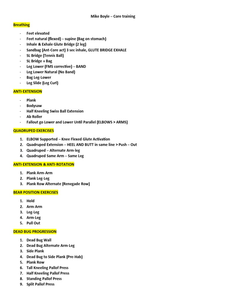 Mike Boyle Core Training | PDF | Anatomical Terms Of Motion | Dance Science