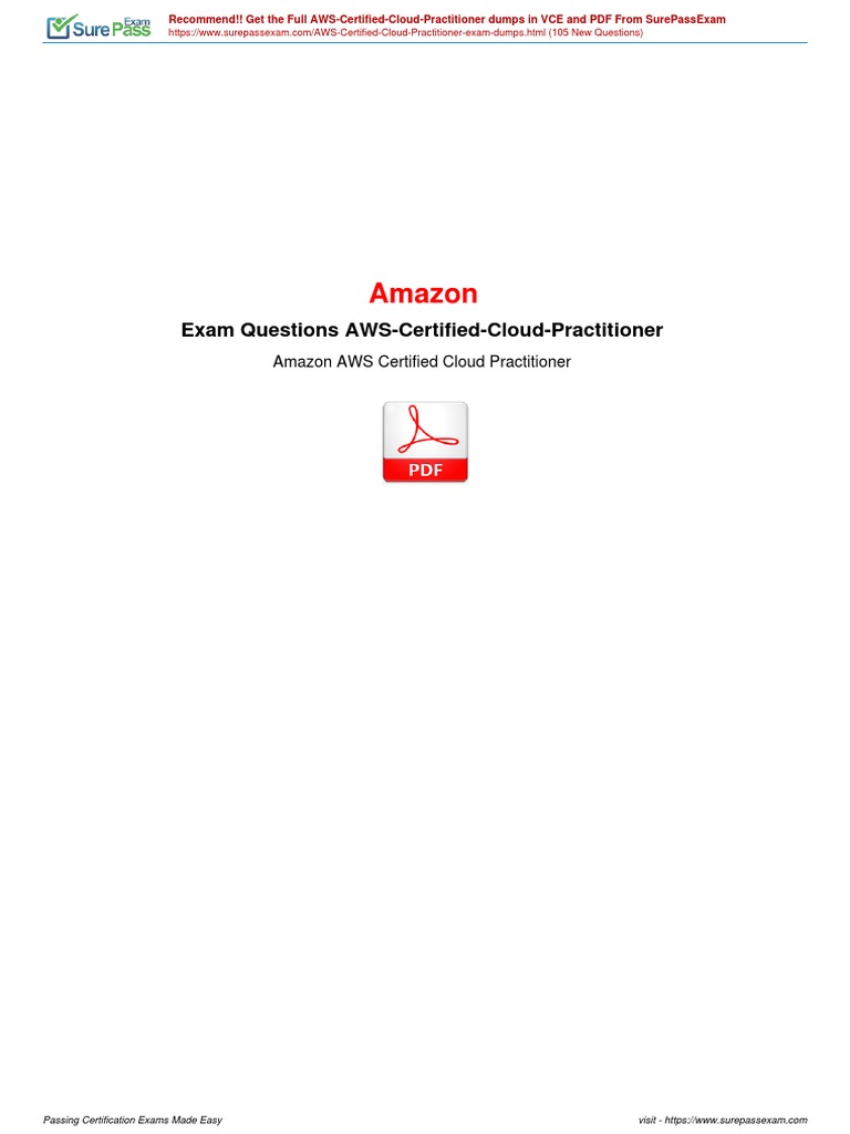 Amazon: Exam Questions AWS-Certified-Cloud-Practitioner | PDF | Amazon ...