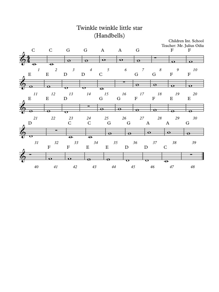 Twinkle Hand Bells | PDF | Percussion Instruments | Gaiaphones