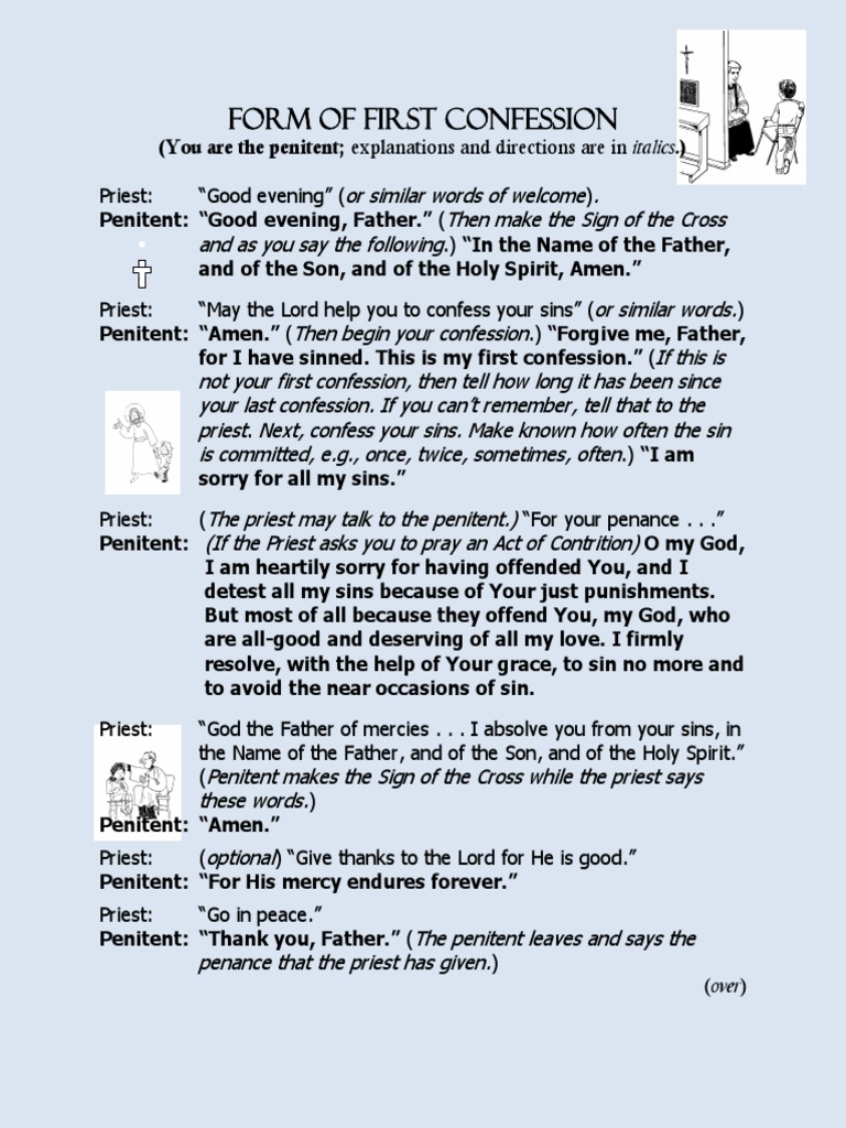 Form of First Confession | PDF | Penance | Confession (Religion)