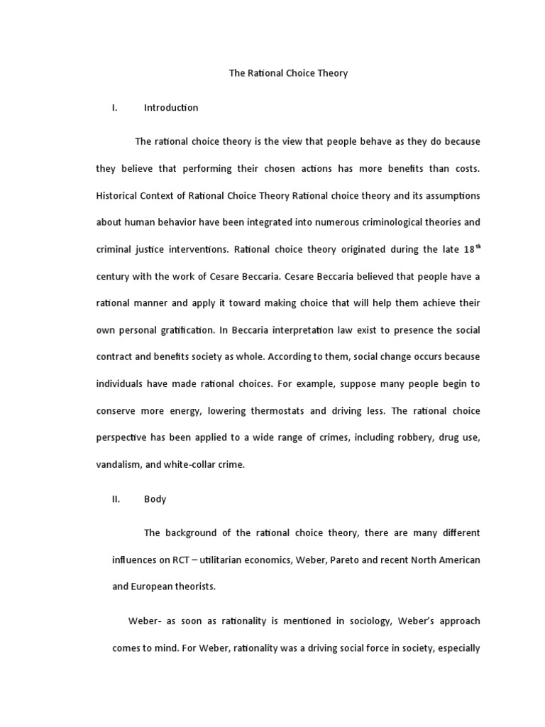 Rational Choice Theory Overview | PDF | Rationality | Sociology