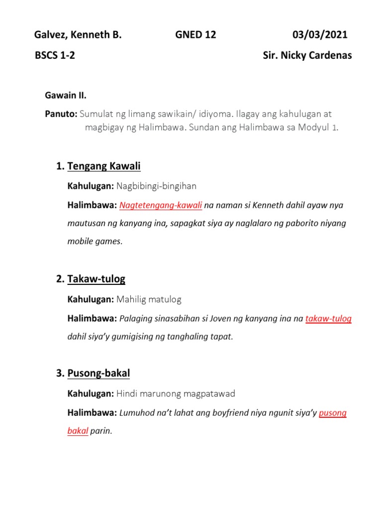 GNED 12 - Filipino Millennials Words | PDF