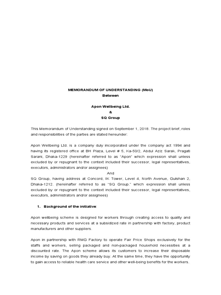 APON Wellbeing Contract Draft | PDF | Retail | Credit