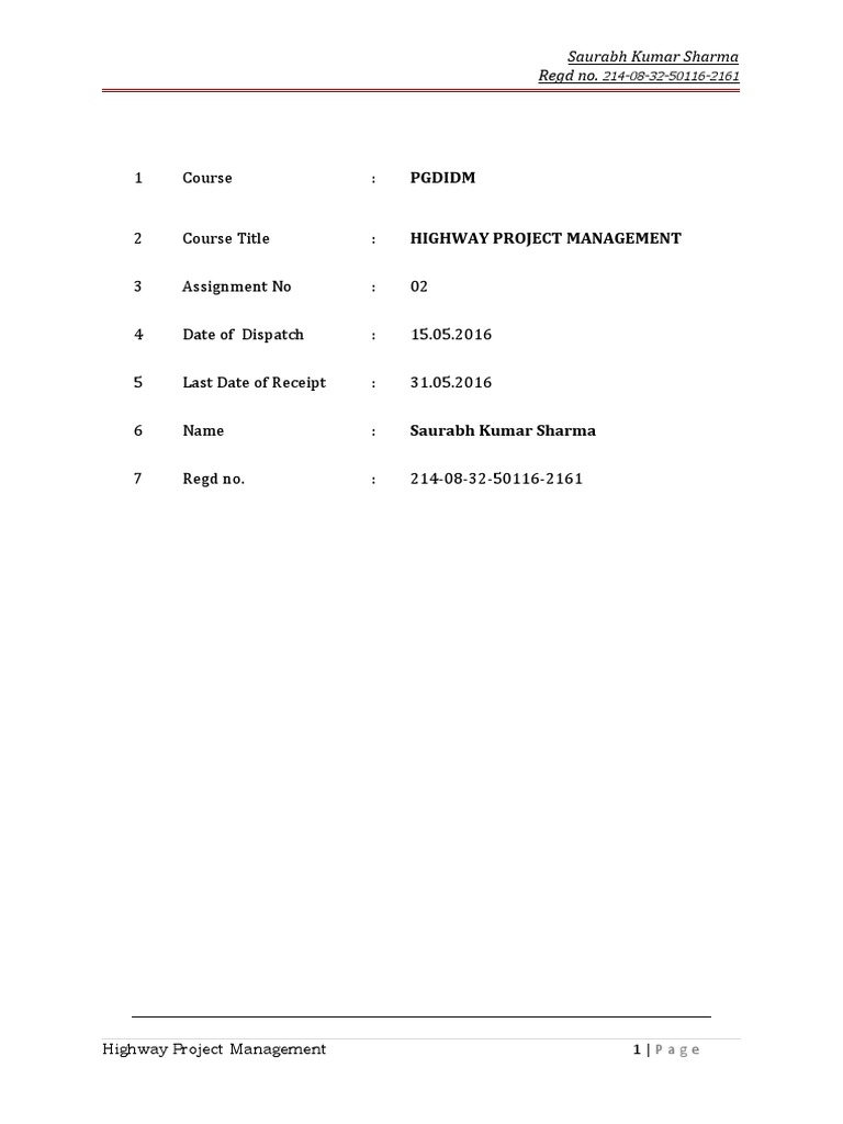 Highway Project Management Guide | PDF | Road Surface | Road