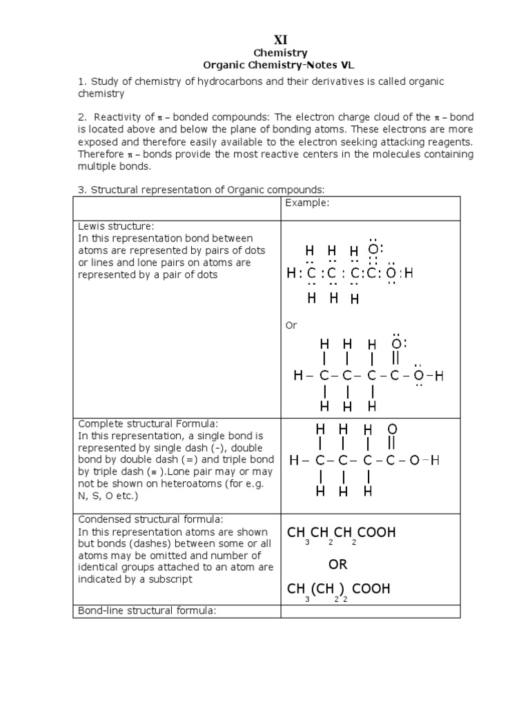 11chemistry - Organic chemistry-Notes&VL | PDF | Isomer | Chemical ...