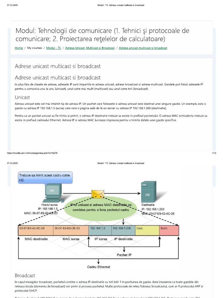 Unicast Multicast Broadcast | PDF