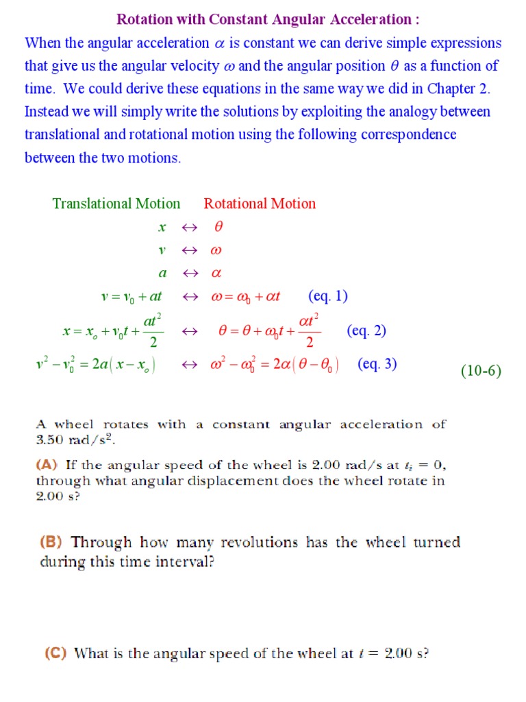 Additional Problems On Rotation | PDF | Rotation Around A Fixed Axis ...