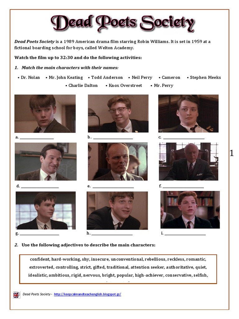 Dead Poets Society Is A 1989 American Drama Film Starring Robin ...