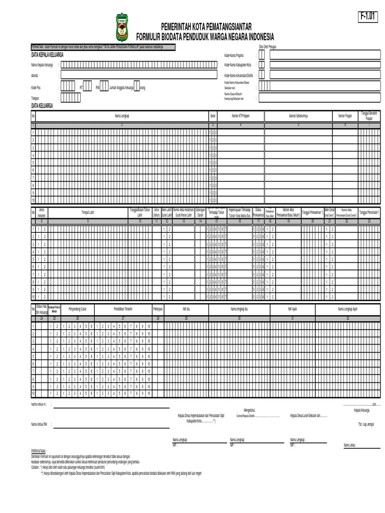 Formulir F1 01 Pdf