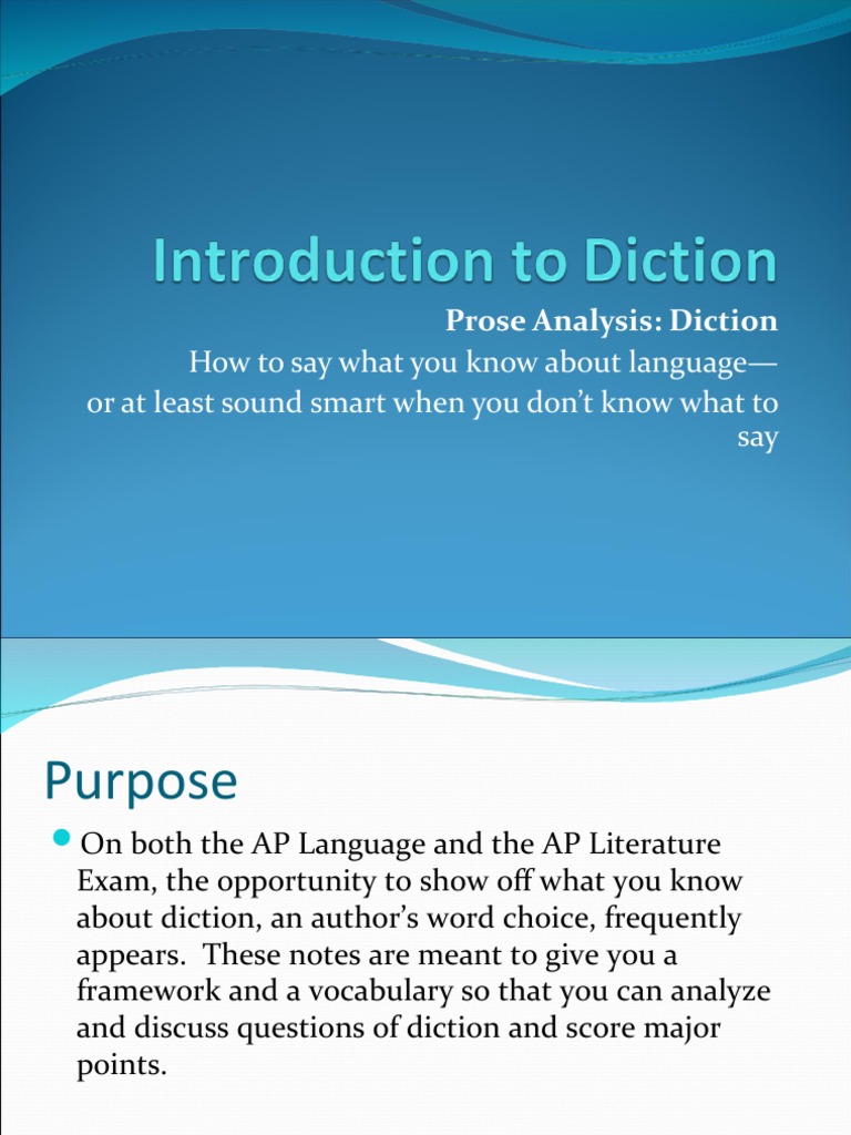 Introduction To Diction | PDF | Grammar | Jargon