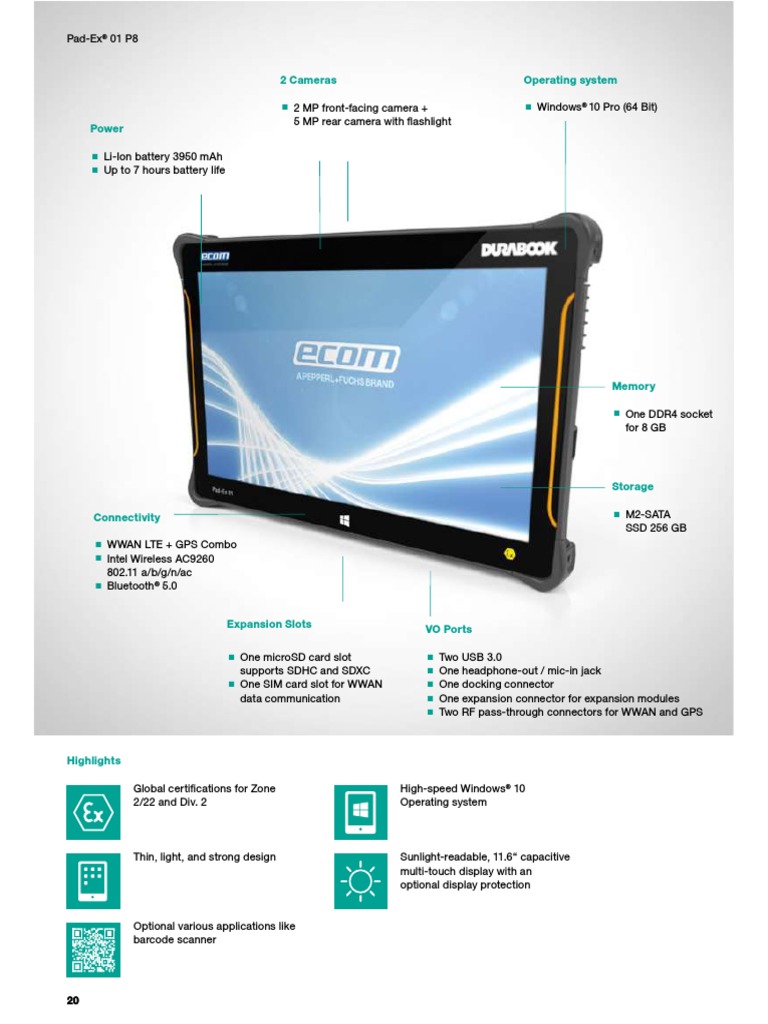 Ecom Pad-Ex® 01 P8 | PDF | Solid State Drive | Usb