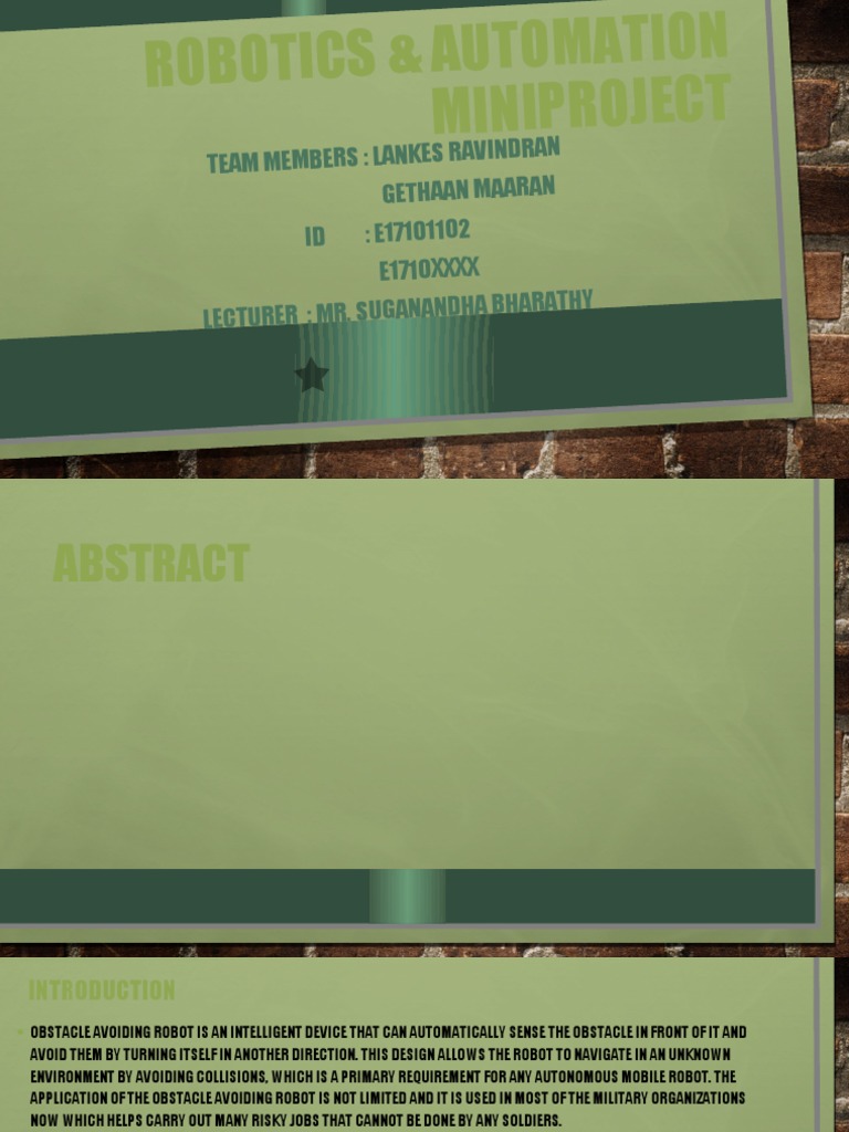 Robotics And Automation Miniproject Pdf Robot Robotics