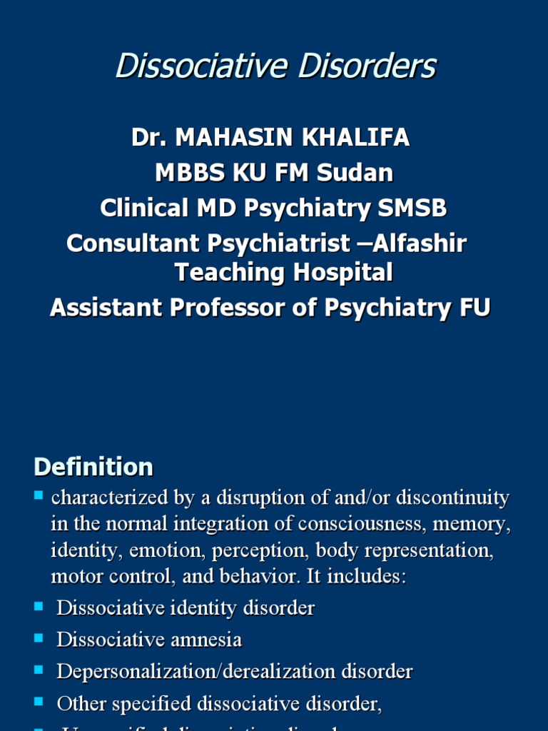 Dissociative Disorders | PDF | Dissociation (Psychology) | Mental Disorder