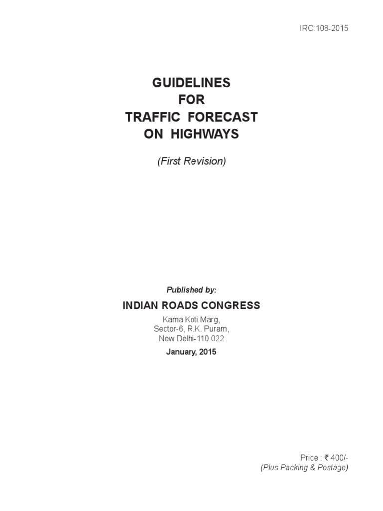 Traffic Forecasting Guidelines for Highways | PDF | Traffic | Forecasting