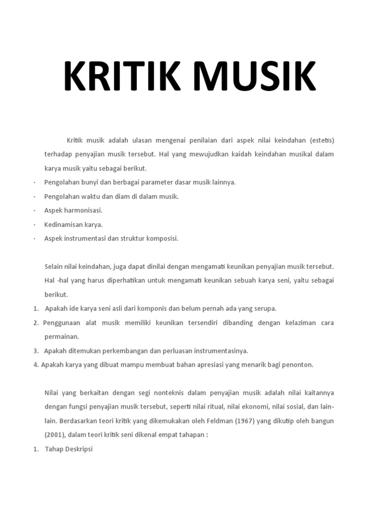 Kritik Musik | PDF