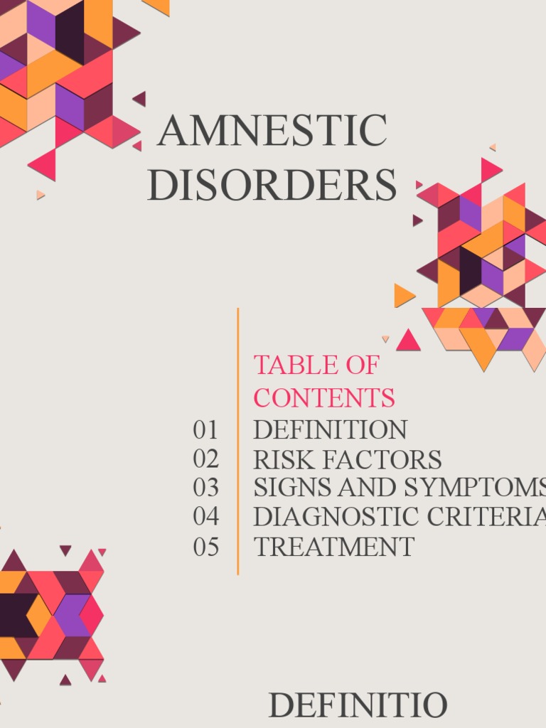 Amnestic Disorders | PDF | Amnesia | Memory