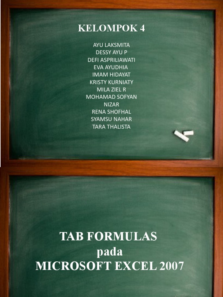 Tab Formulas di Microsoft Excel 2007 | PDF